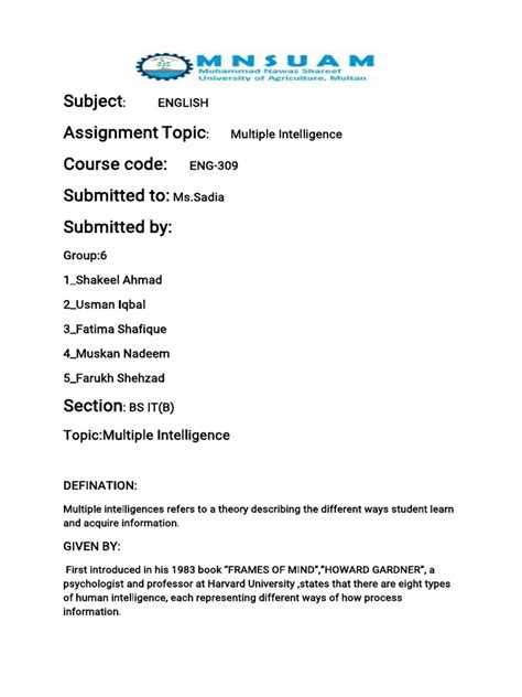 Multiple Intelligence G6 Download Free Pdf Intelligence Cognition