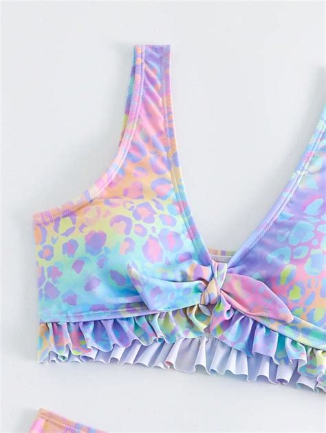 Conjunto De Biquíni Tween Girl Arte Impressa Em 3d Festa Casual Férias Na Praia Primavera