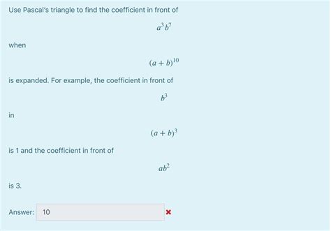 Solved Use Pascal S Triangle To Find The Coefficient In Chegg