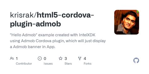 GitHub Krisrak Html Cordova Plugin Admob Hello Admob Example Created With IntelXDK Using