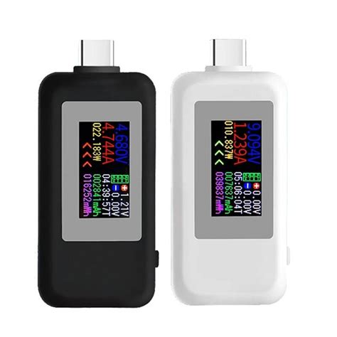 Usb C 타입 Usb 테스터 Usb C 멀티 미터 전압 전류 테스터 컬러 스크린 타이밍 전류계 보조베터리 충전기 표시기