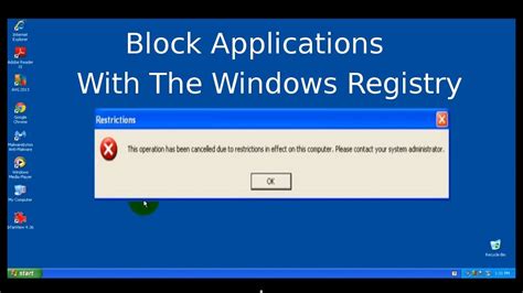 Block Applications Programs From Running Using The Registry Windows Tutorial Youtube