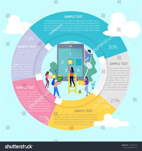 Vektor Stok Mobile Apps Infographic Diagram Tanpa Royalti 1140075770