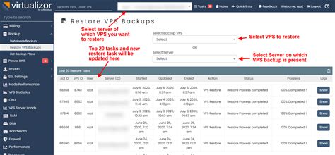 restore vps backups virtualizor