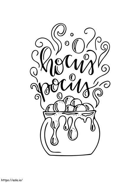 Hocus Pocus Cauldron Coloring Page