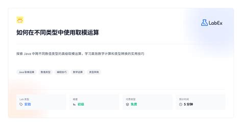如何在不同类型中使用取模运算 Labex