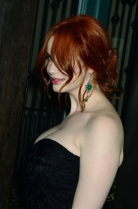 Christina Hendricks Showing Enormous Cleavage At Johnnie Walker Fathers