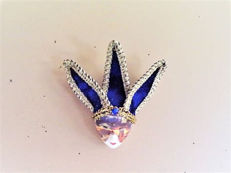 Vintage Mardi Gras Jane Foole Jester Hat Wall Face Mask Italian