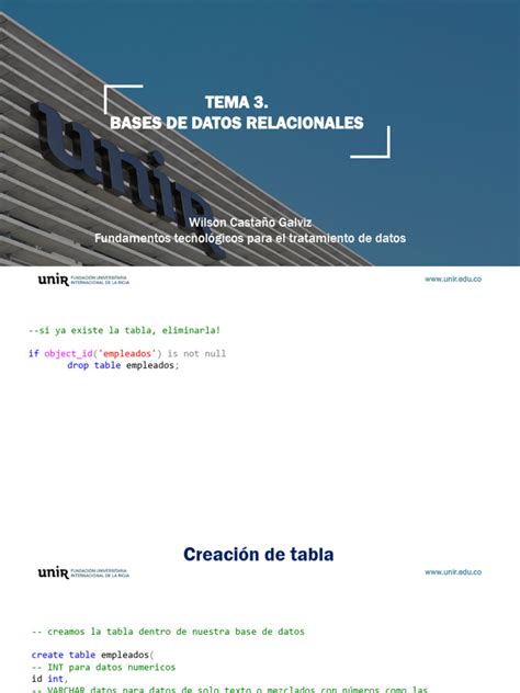 Creación Y Gestión De Tablas Sql Pdf Datos Ciencias De La Información