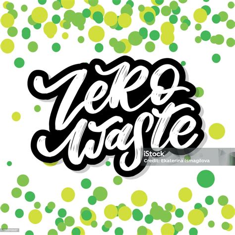 개념 제로 폐기물 필기 텍스트 제목 기호 벡터 그림입니다 0명에 대한 스톡 벡터 아트 및 기타 이미지 0명 벡터 사회 문제 Istock