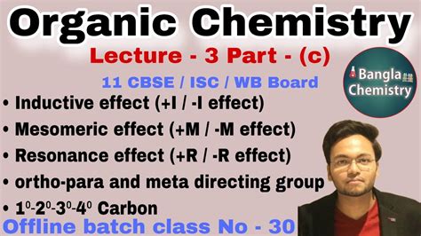 Organic Chemistry Class 11 C Inductive Effect Mesomeric Effect