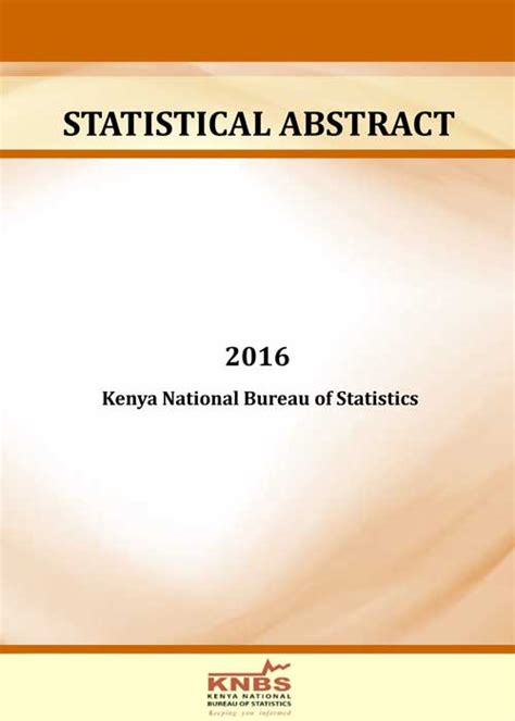 2016 Statistical Abstract Kenya National Bureau Of Statistics