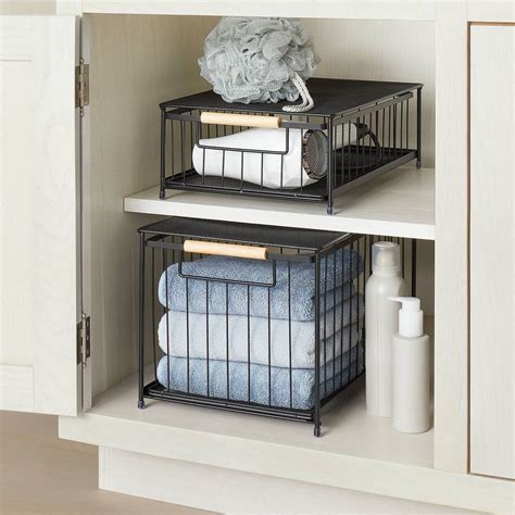 Brightroom Wood Handle Stackable Slide Out Drawer