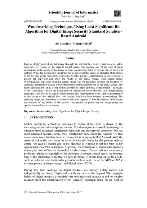 Pdf Watermarking Techniques Using Least Significant Bit Algorithm For Digital Image Security