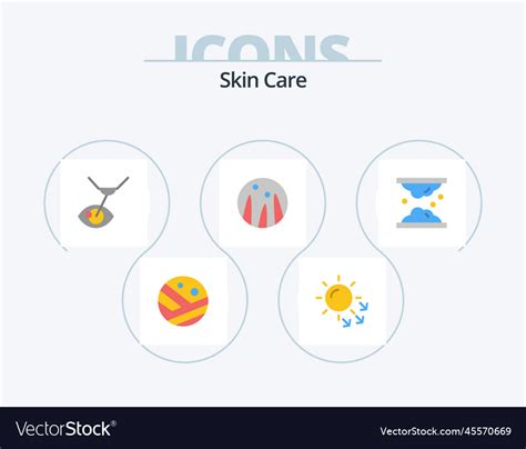 Skin Flat Icon Pack 5 Icon Design Lipid Royalty Free Vector