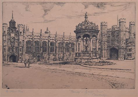 Mabel Oliver Rae Mabel Oliver Rae Trinity College Cambridge Great Court Etching C 1920 For