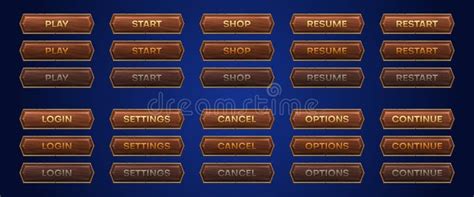 Medieval Ui Game Button Frame Sprite For Animation Stock Vector Illustration Of User Title