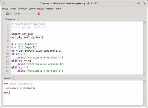 Thonny Pardus Uygulamaları