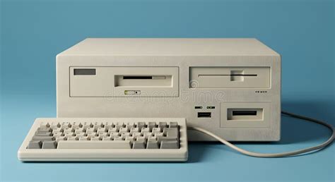 Retro Computer Tower And Keyboard Stock Illustration Illustration Of