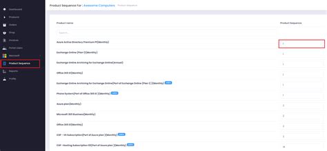 Product Sequence