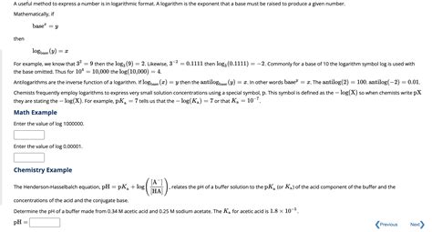 Solved A Useful Method To Express A Number Is In Logarithmic Format A