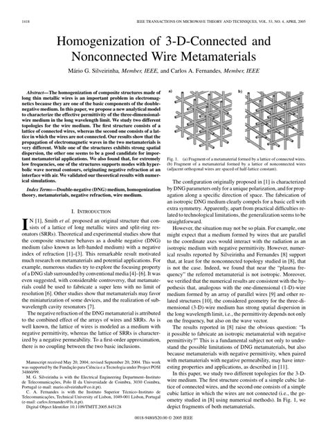 Pdf Homogenization Of 3 D Connected And Nonconnected Wire Metamaterials
