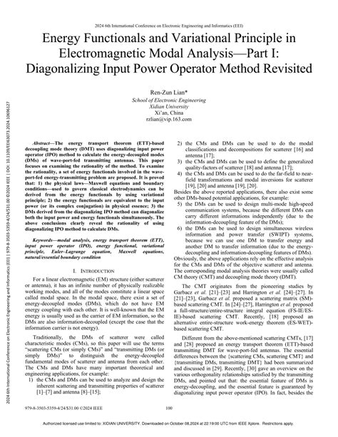 Pdf Energy Functionals And Variational Principle In Electromagnetic Modal Analysis—part I