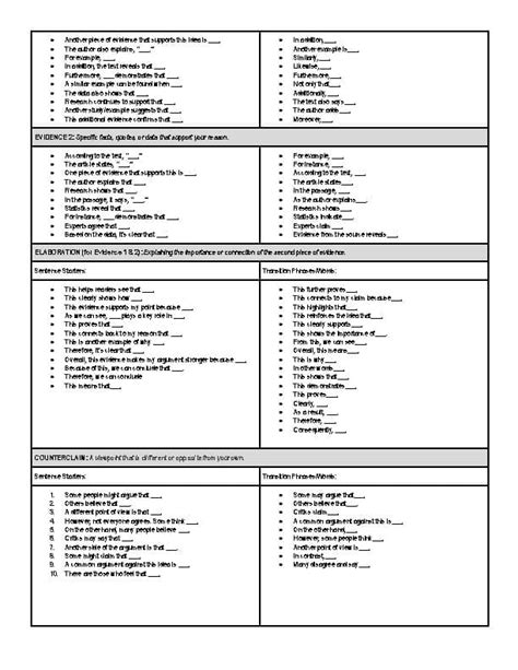Argument Writing Sentence Starters And Transition Words Pdf Tpt