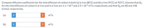 Solved Compute Diffusion Coefficients For The Interdiffusion