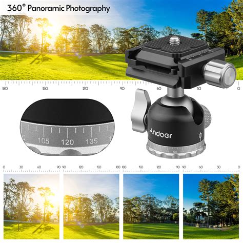 Andoer Compact Panorama Balhoofd Statief Mount Min Grandado