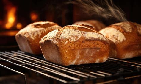 Assorted Loaves Of Bread On Display Rack Premium Ai Generated Image