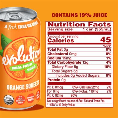 Evolution Fresh® Orange Squeeze Organic Real Fruit Soda 12 Fl Oz Fry