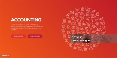 Akuntansi Web Banner Dengan Linear Icons Trendy Linear Style Vector