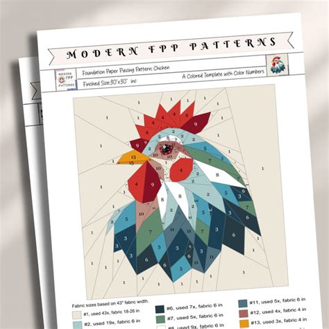 Chicken Foundation Paper Piecing Patternquilt Patternchick Inspire Uplift