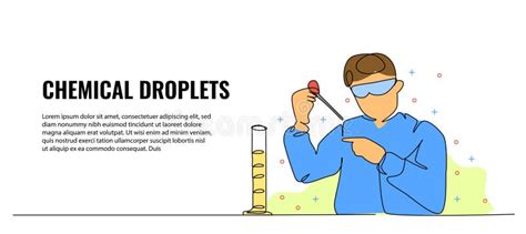 Vector Illustration Of A Male Scientist Thinking About A New Chemical Discovery Stock Vector