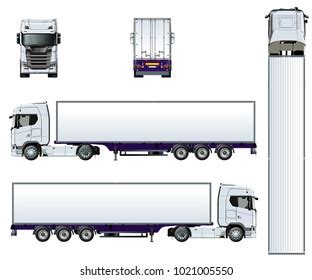 Vector Semi Truck Template Isolated On Stock Vector Royalty Free