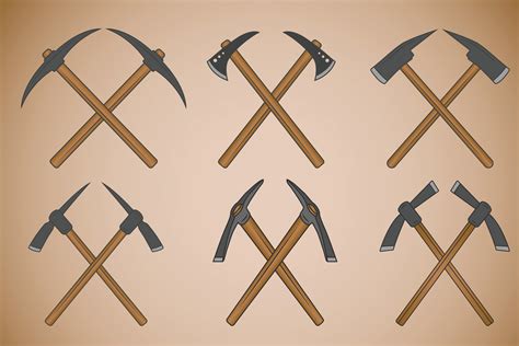 Cross Pick Axe Clipart Bundle Pick Axe Vector Bundle Axe Clipart Bundle Worker Elements
