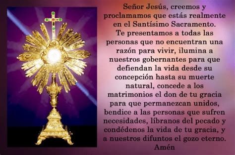 ¿qué Es La Oración Al Santísimo Sacramento Lihs