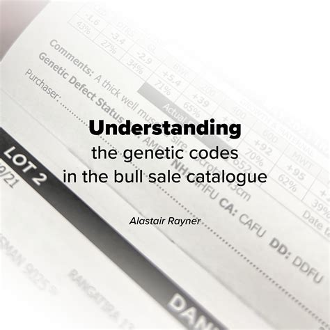 Understanding The Genetic Codes In The Bull Sale Catalogue Angusnz