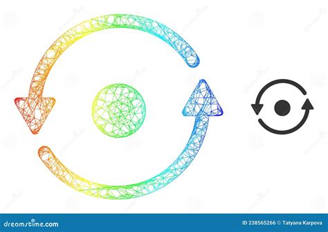 Network Rotation Web Mesh Icon With Spectral Gradient Stock Vector