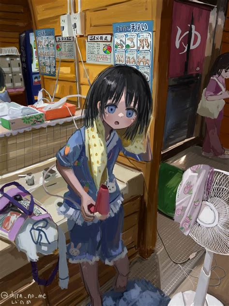 原创女孩子风景原创onsen澡堂洗澡睡衣 しらのめillustration Pixivbox