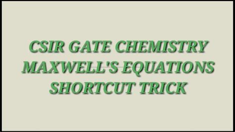 Maxwells Relations Trick Part 1 Thermodynamics Vivid Chemistry Youtube