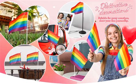200 Pcs Gay Pride Flags Mini Rainbow Flag Lesbian Flag