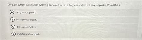 Solved Using Our Current Classification System A Person Solved Using Our Current Classification System A Person