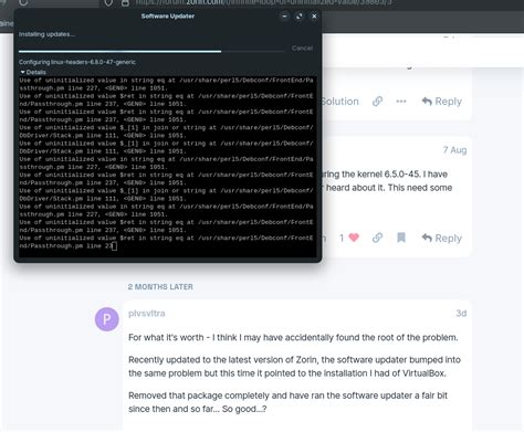infinite loop of uninitialized value general help zorin forum