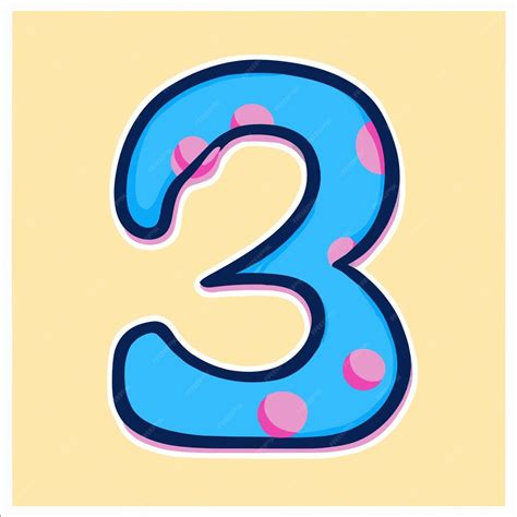 premium vector number font logo hand drawn flat stylish cartoon sticker icon concept isolated