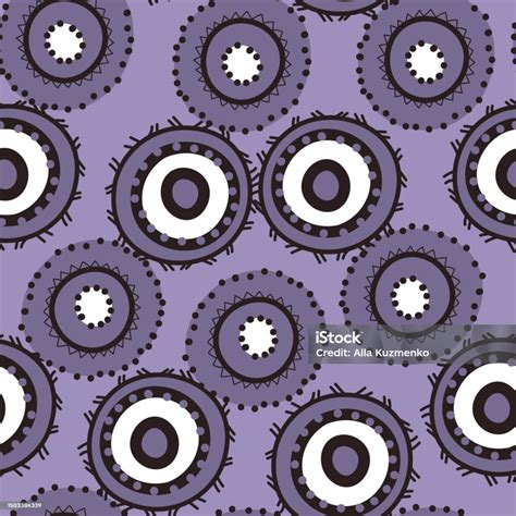 기하학적 원주민 장식이있는 매끄러운 패턴 민족 부족 둥근 색상 배경 아피칸 오스트레일리아 모티프 도트 페인팅 벡터 일러스트레이션 천 카드 패브릭을 위한 템플릿 디자인 국가