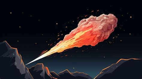 Premium Vector A Fiery Explosion Of A Volcano