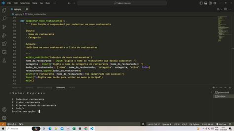 O Sabor Express é Feito Em Python E Tem Funcionalidades Como Cadastrar
