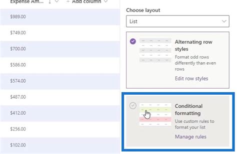 view formatting in sharepoint master data skills ai